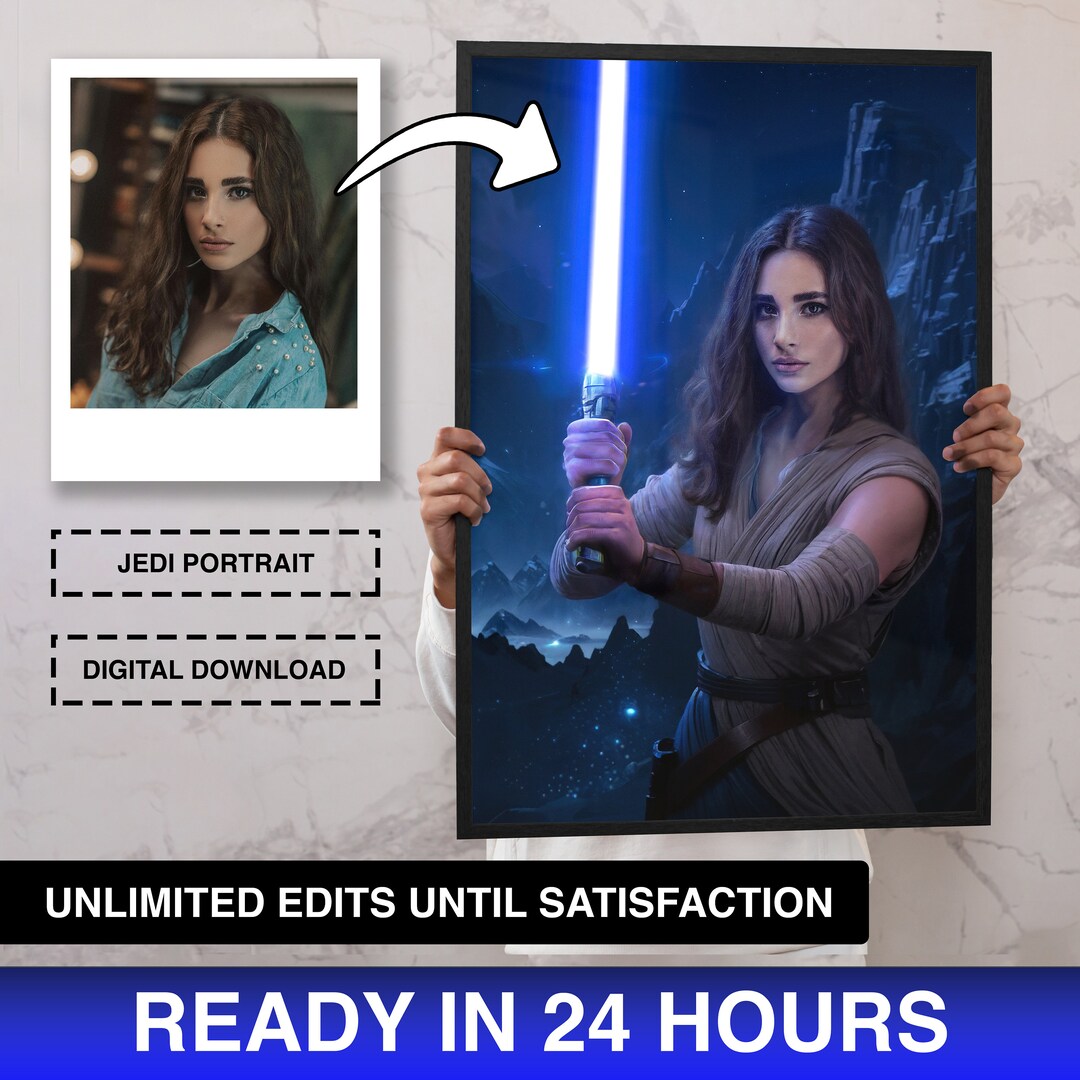 Custom Star Wars Jedi Portrait | Personalized Painting, Best Gift for ...