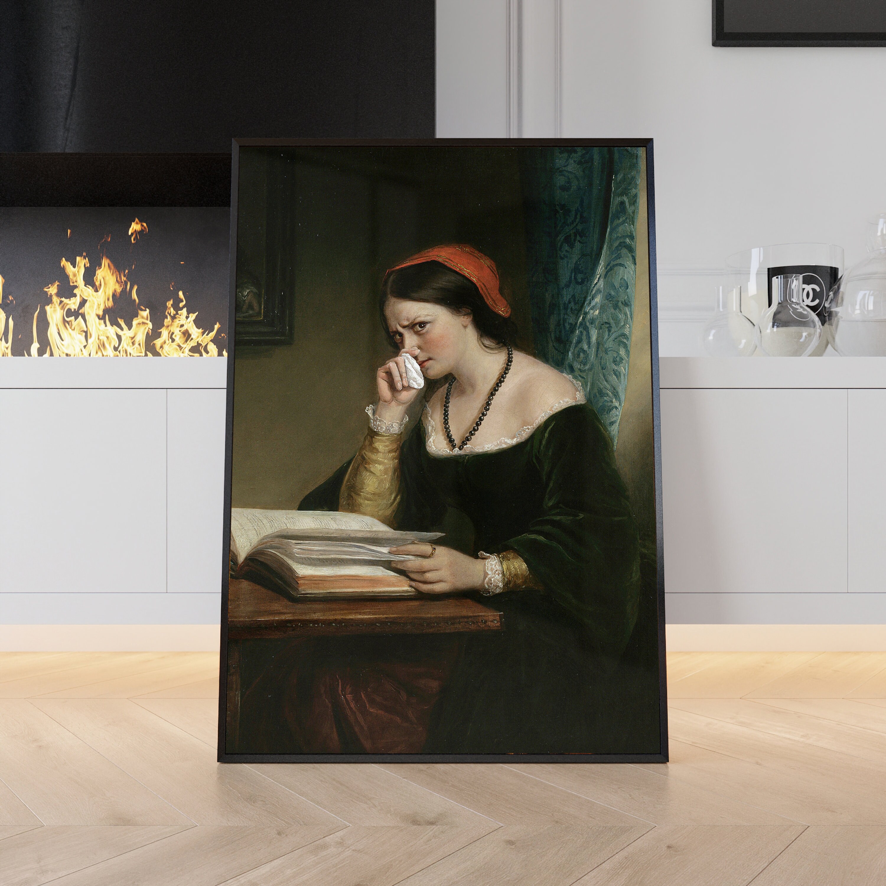 Woman Holding Her Nose, Bathroom Altered Art, Modern Classical Art ...
