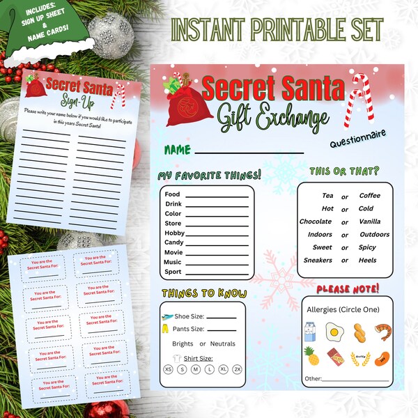 Secret Santa Checklist - Etsy