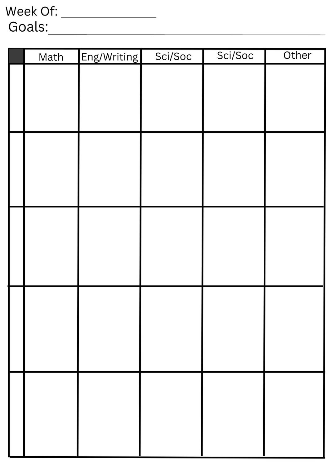 Printable Week Teacher Graphic Organizer - Etsy