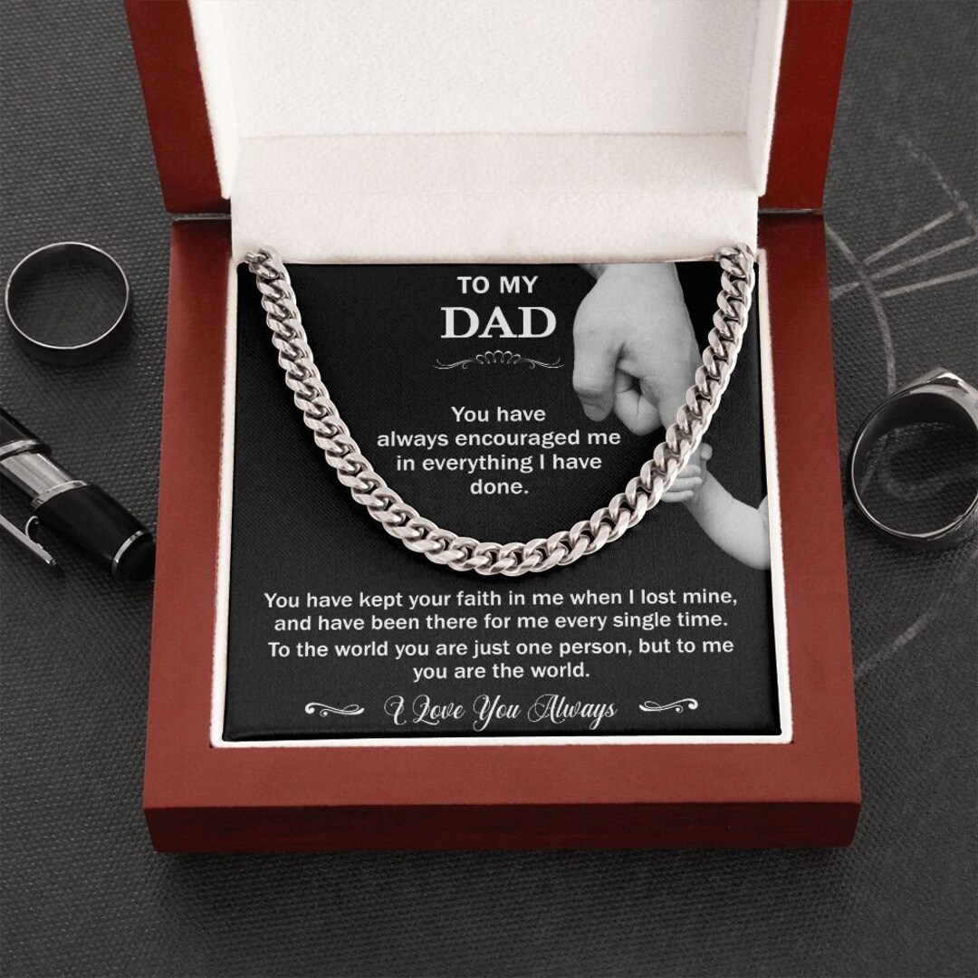 To My Dad Kept Your Faith Cuban Link Chain, Dad Gift From Daughter Son ...