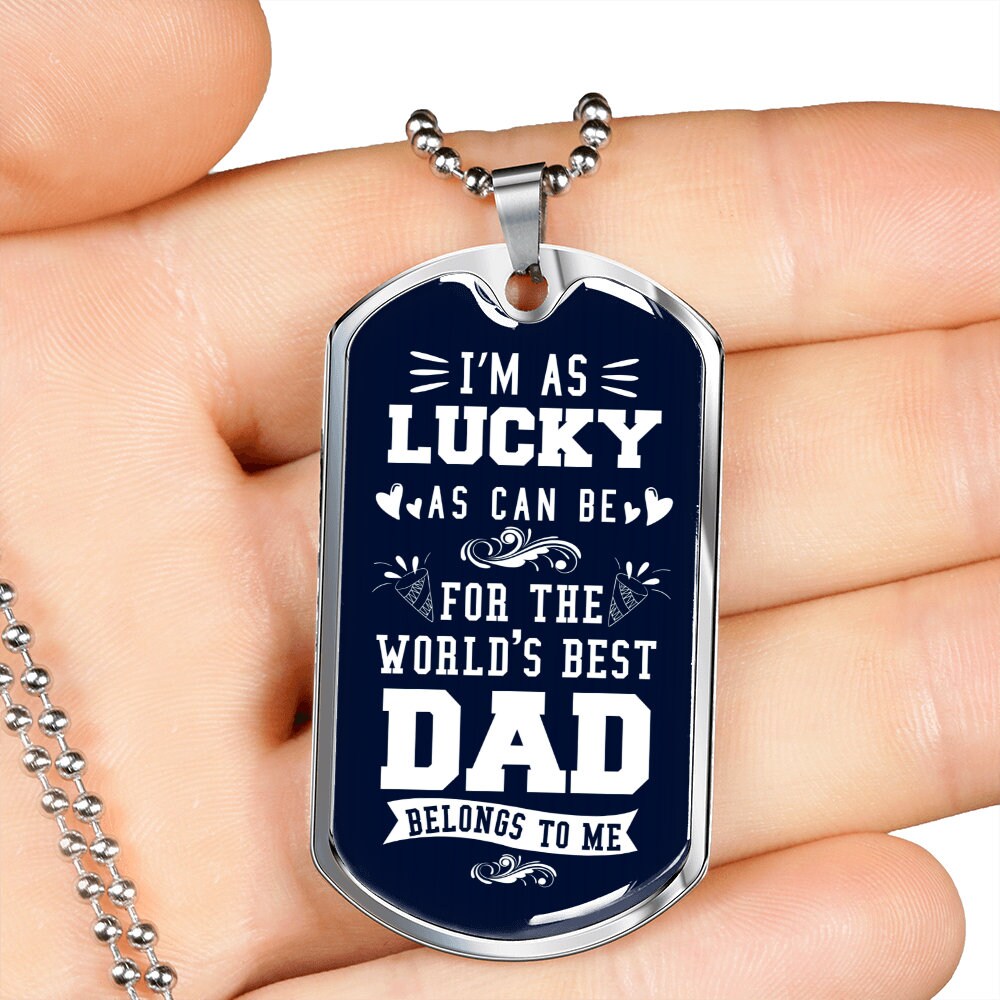 World's Best Dad Dog Tag Necklace, Perfect Personalized Dad Gift ...