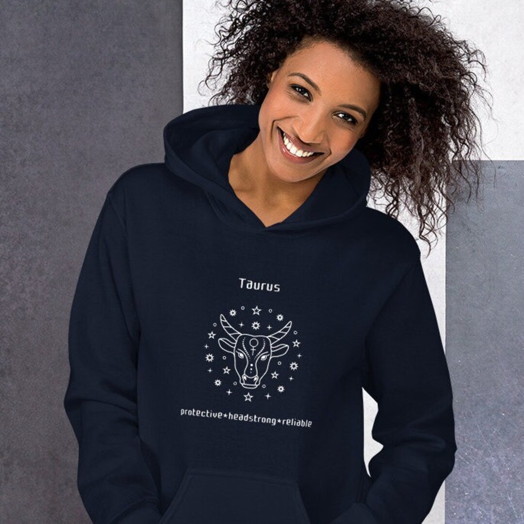 Taurus Description Hooded Sweatshirt, Star Sign, Zodiac, Astrology ...
