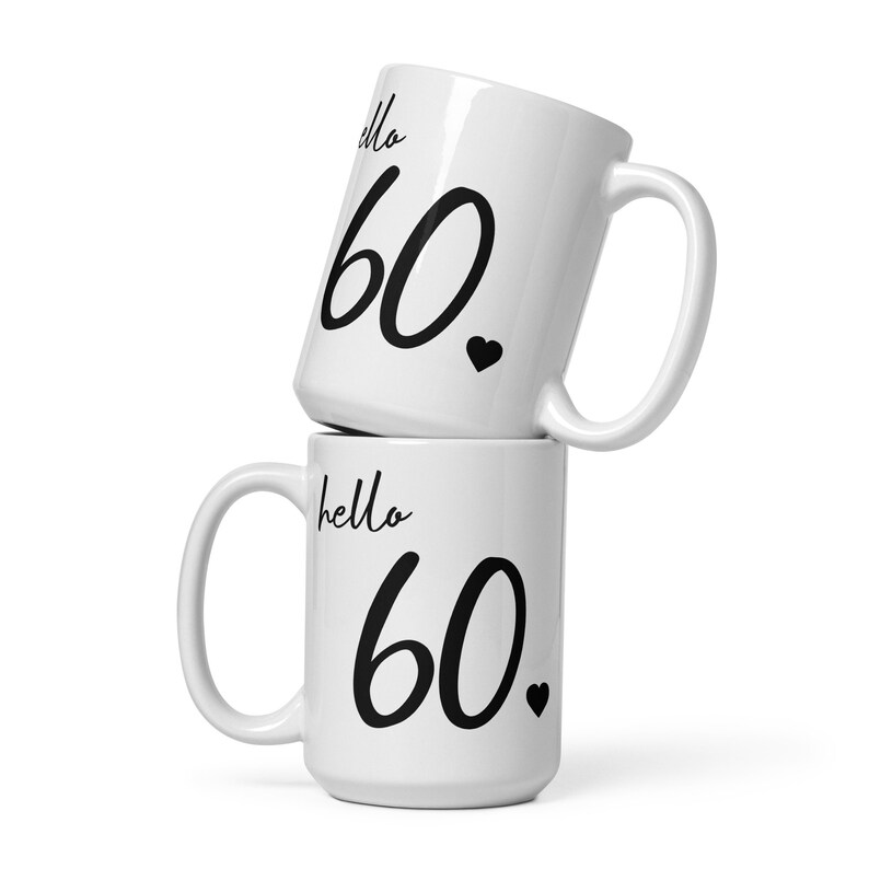Hello 60 Coffee Cup, 60th Birthday, Happy Birthday, Gift, Present ...