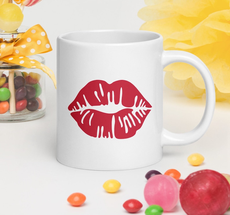 Red Lips Coffee Cup, Kiss, Valentine's Day, Valentine, Lip, White ...