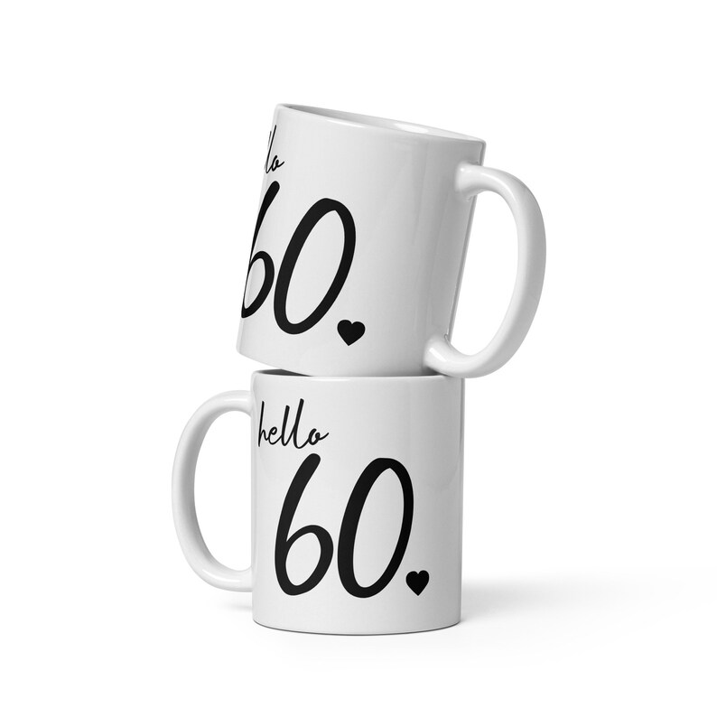 Hello 60 Coffee Cup, 60th Birthday, Happy Birthday, Gift, Present ...
