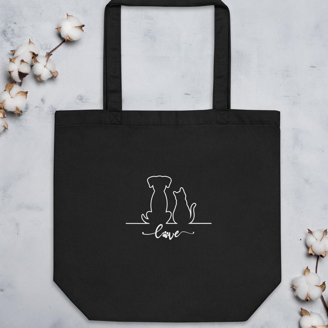 Animal Love Reusable Tote Bag, Dog and Cat Lovers Gift Tote, Rescue ...