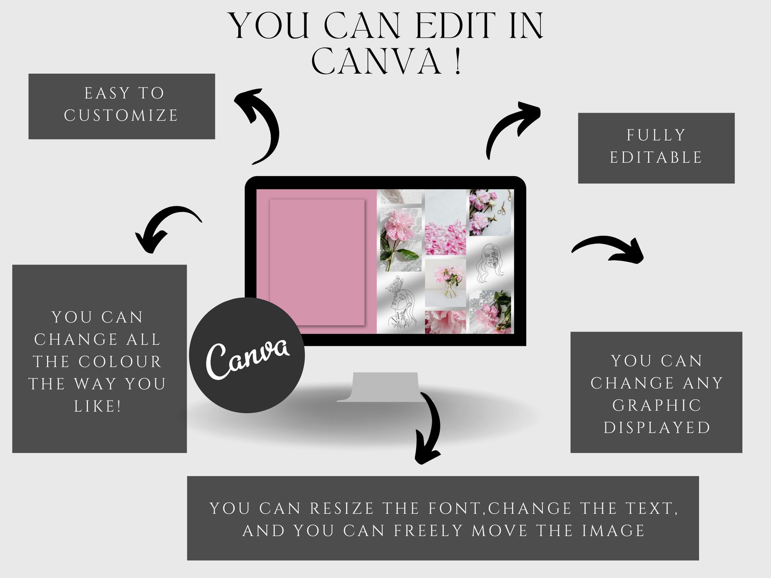 Editable Desktop Wallpaper, Laptop Wallpaper, Windows Background, Pink ...