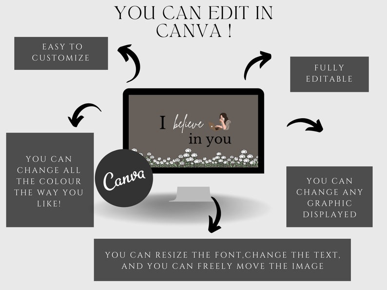 Editable Desktop Wallpaper, Laptop Wallpaper, Windows Background, Grey ...