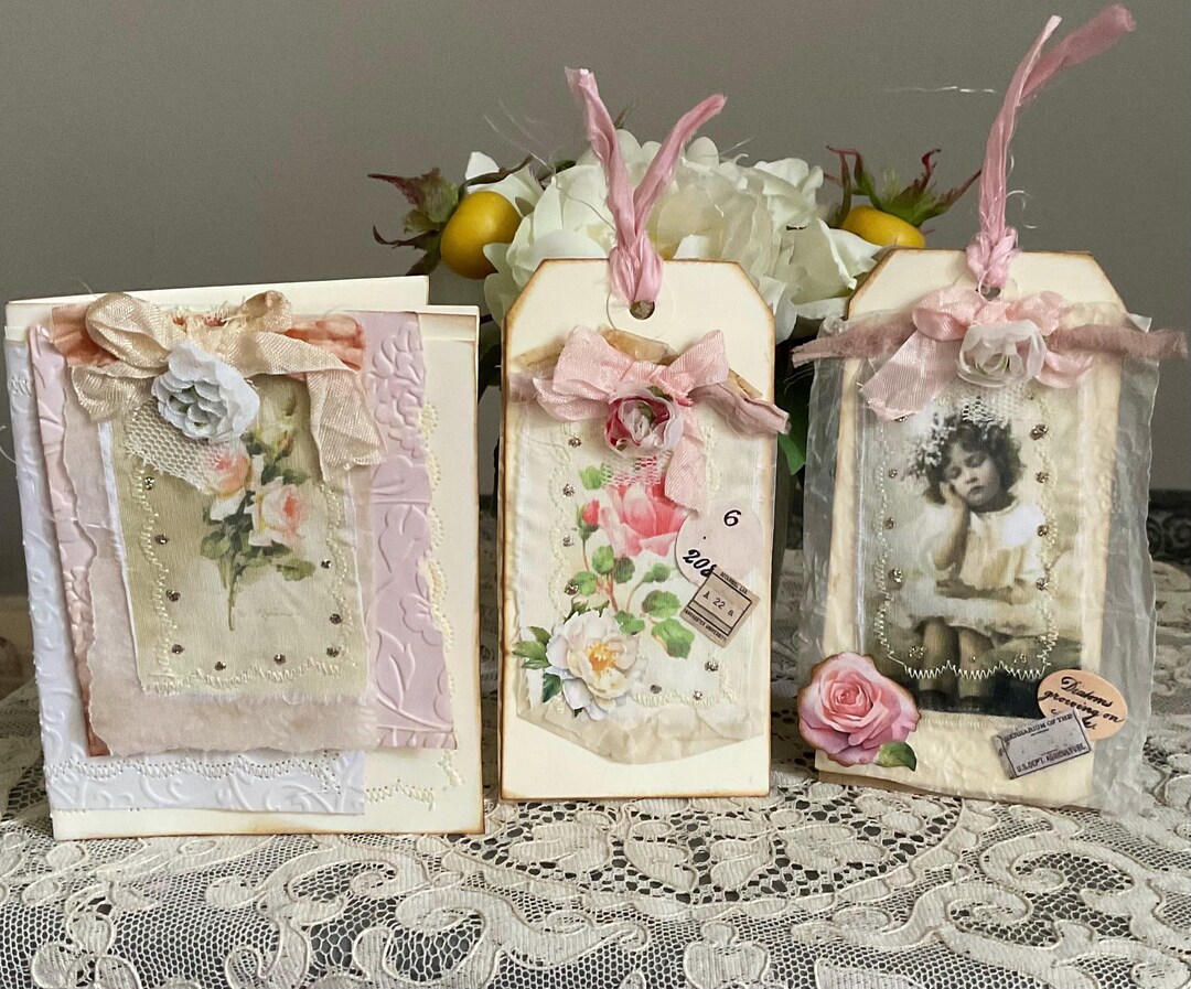 Two Hand Crafted Tags and Small Booklet - Etsy