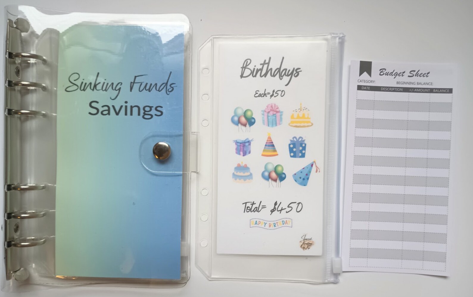 Savings Challenge Starter Kit, Sinking Fund Trackers, Clear A6 Budget ...