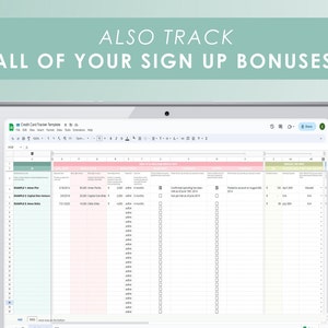 Credit Card Information Tracker Google Sheets (annual Fee, Sign up ...