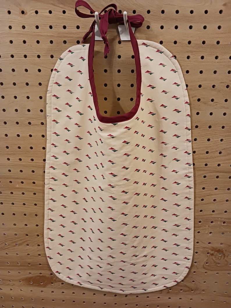 Adult Bib With Ties - Size: 14"w X 16"l> - Etsy