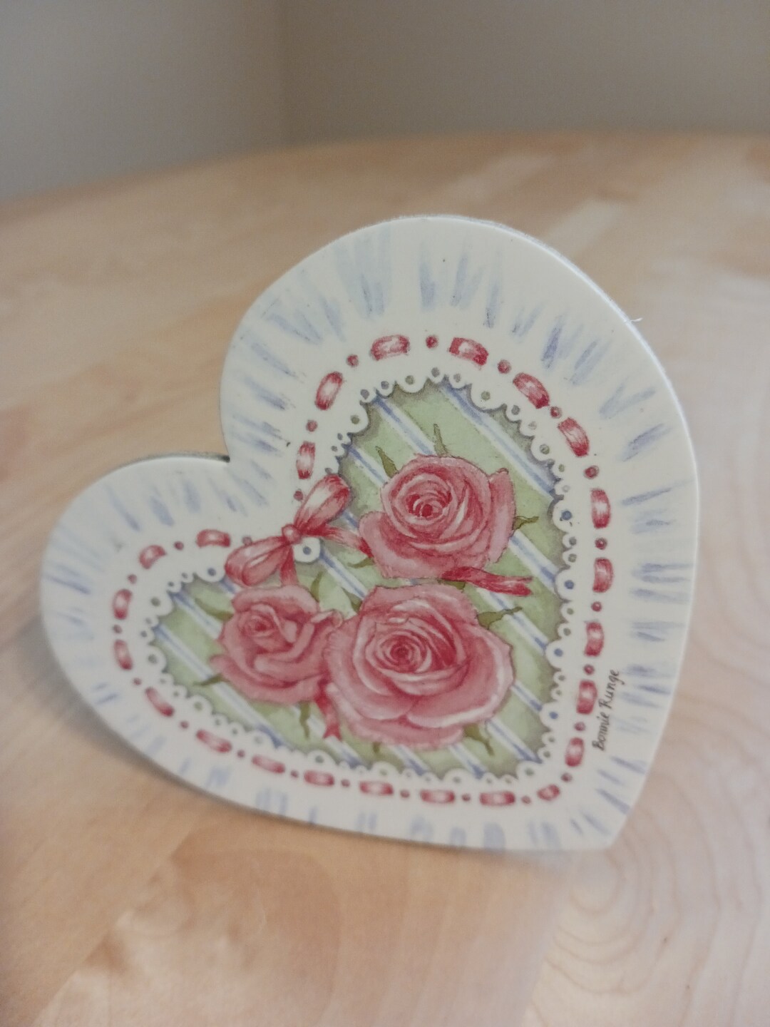 Heart Shaped Coaster With Roses - Legacy Publishing Group - Etsy