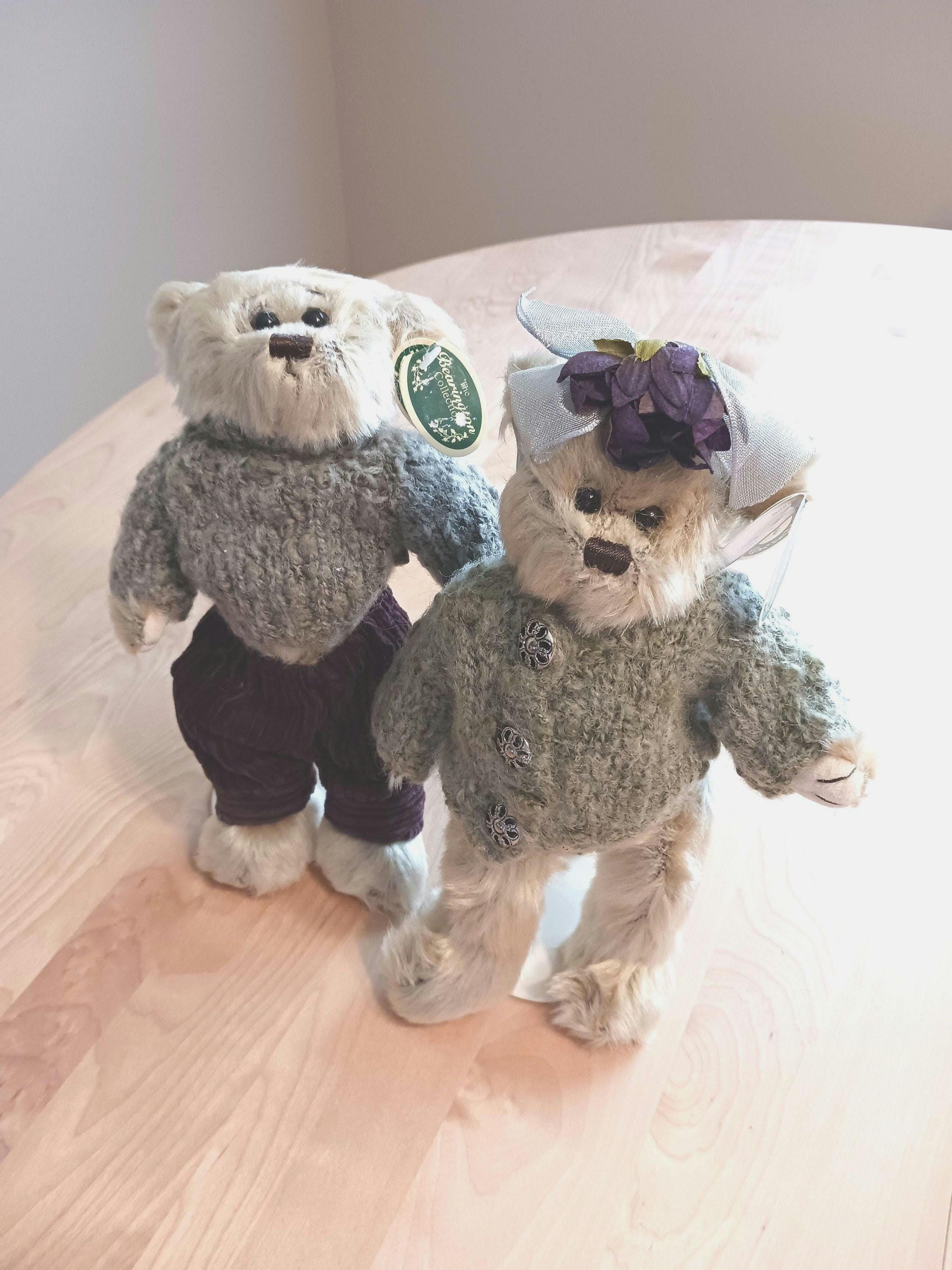 Bearington Collection - 10" Remy Bear and 10" Martin Bear and 2 Stands ...