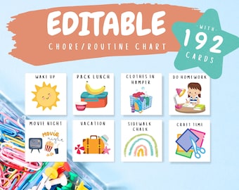 Visual Daily Routine Chart With Cards Morning Evening Schedule for Kids ...