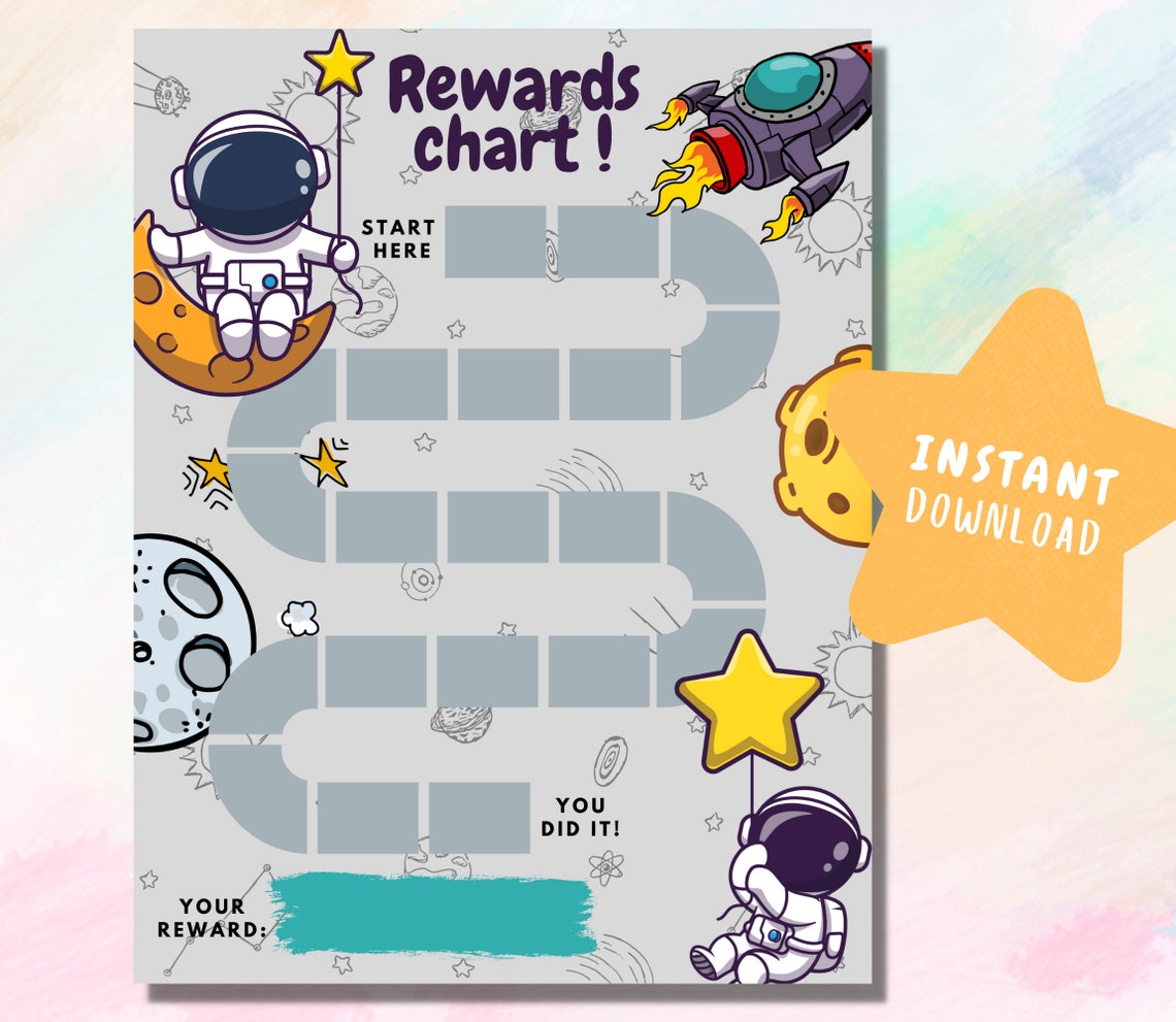 Printable Space Reward Chart | Space Chart | Daily Chore Chart | Space ...