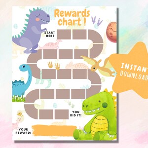 Printable Dino Reward Chart | Dino Chart | Daily Chore Chart | Dinosaur ...