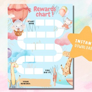 Printable Wildlife Reward Chart Wildlife Chart Daily Chore Chart Animal ...