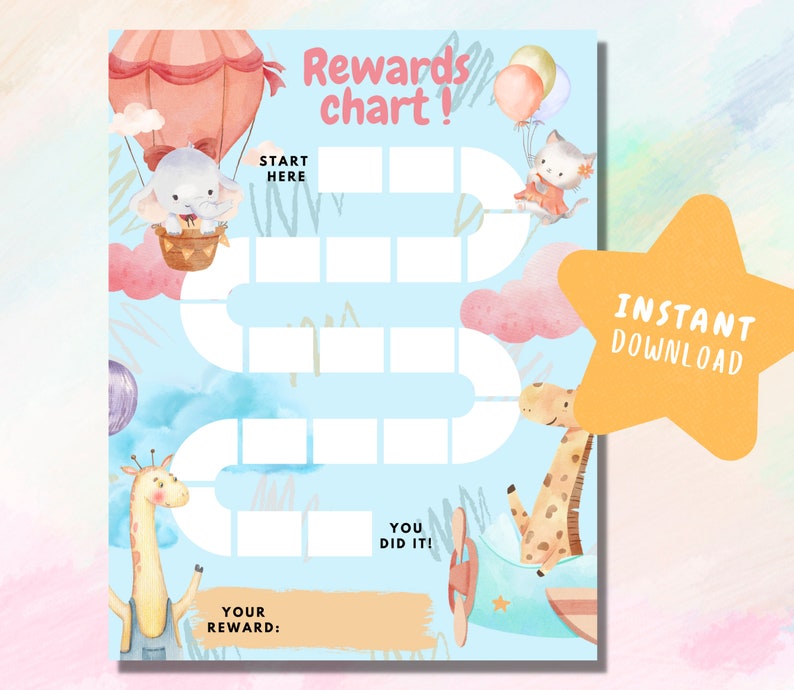 Printable Wildlife Reward Chart Wildlife Chart Daily Chore Chart Animal ...