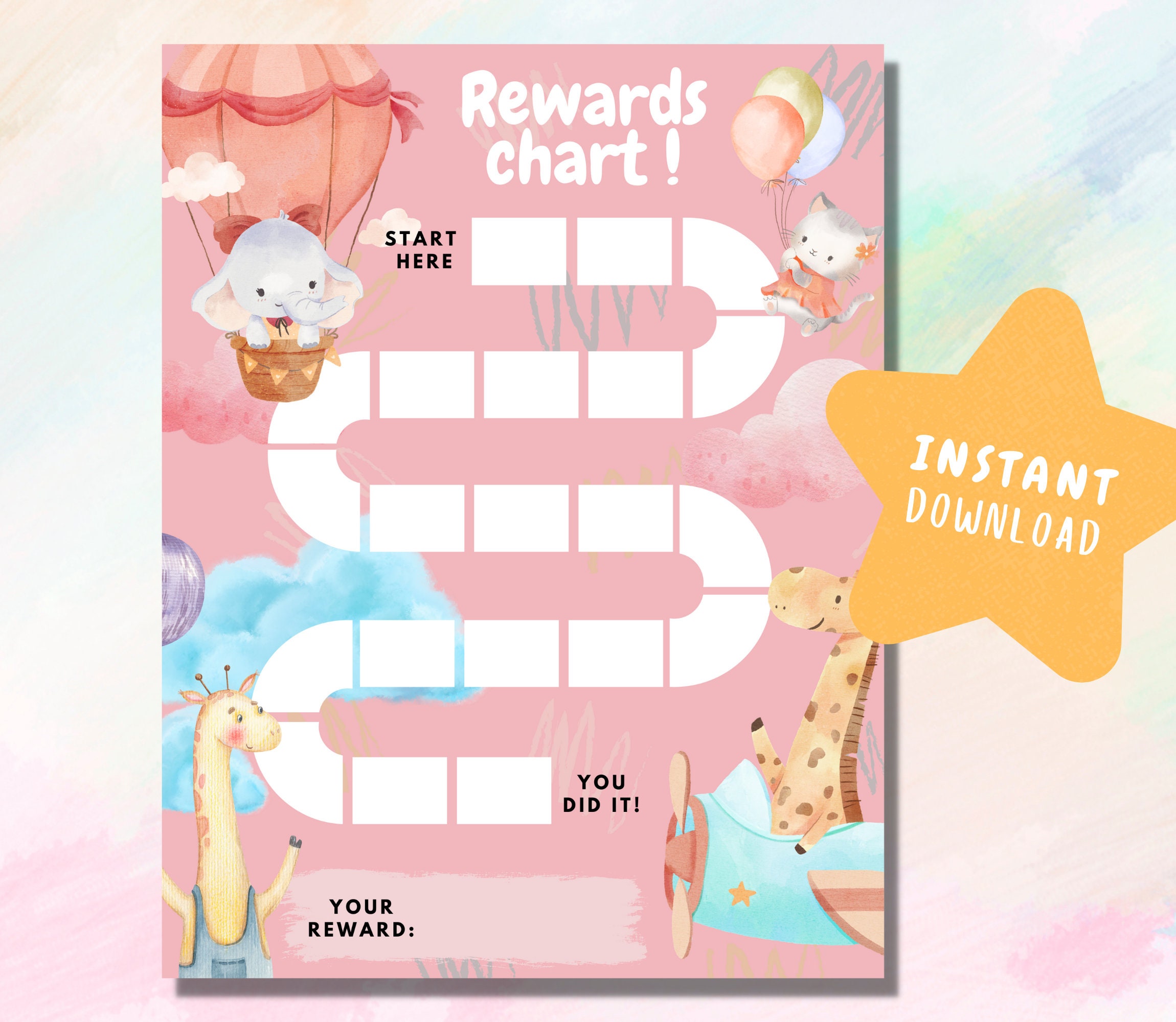 Printable Wildlife Reward Chart Wildlife Chart Daily Chore Chart Animal ...