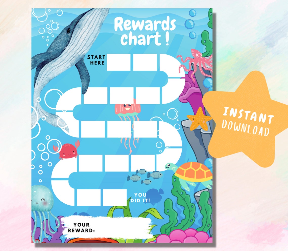 Printable Under the Sea Reward Chart | Sea Chart | Daily Chore Chart ...