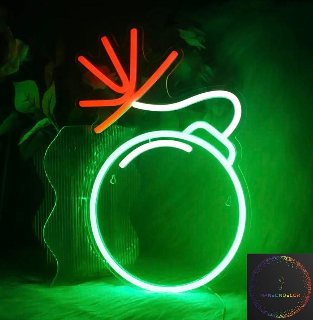 Neon Bomb Light Sign Cute, Wall Decoration for Living Room Home Decor ...