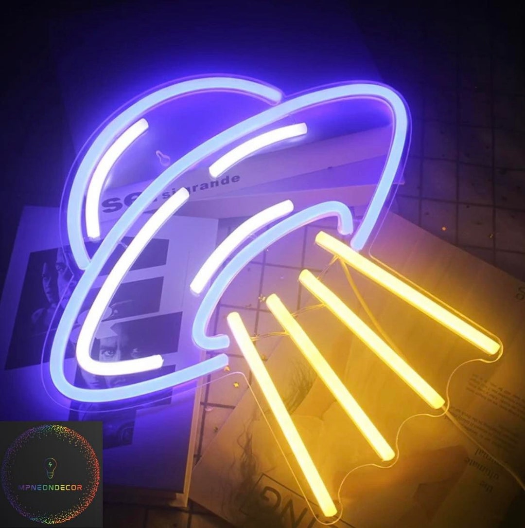 Neon Spaceship Sign Light Wall Decoration for Living Room Home Decor - Etsy