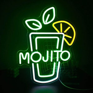 Mojito Neon, Drinks Neon, Cocktail Neon for Bar Wall Decoration for ...