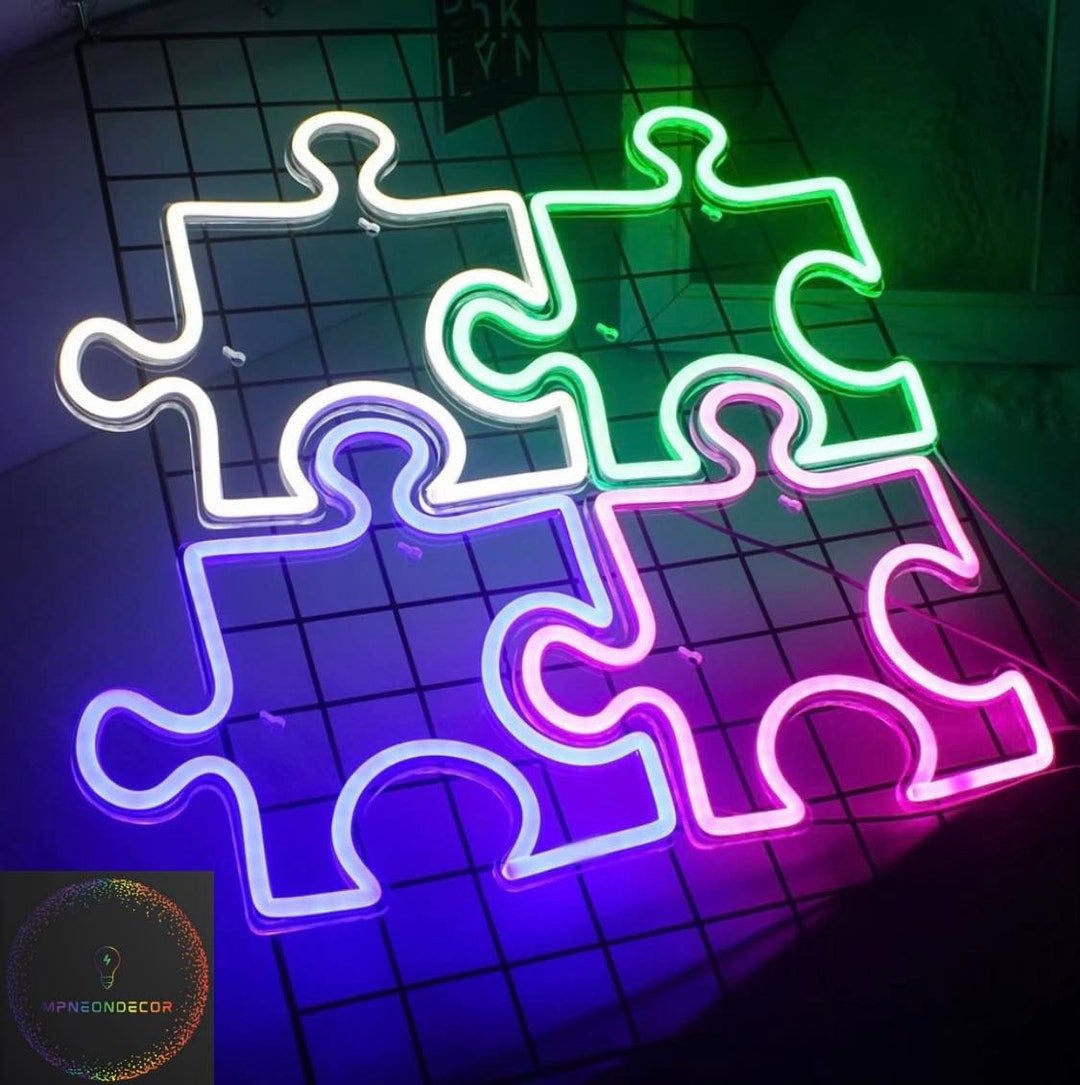 Puzzle Neon Sign Luminous Wall Decoration for Living Room Home Decor - Etsy