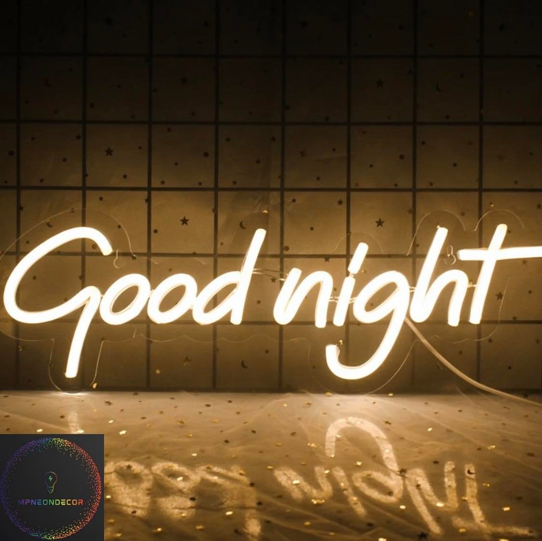 Good Night Neon Light Sign Luminous Wall Decoration for Living Room ...