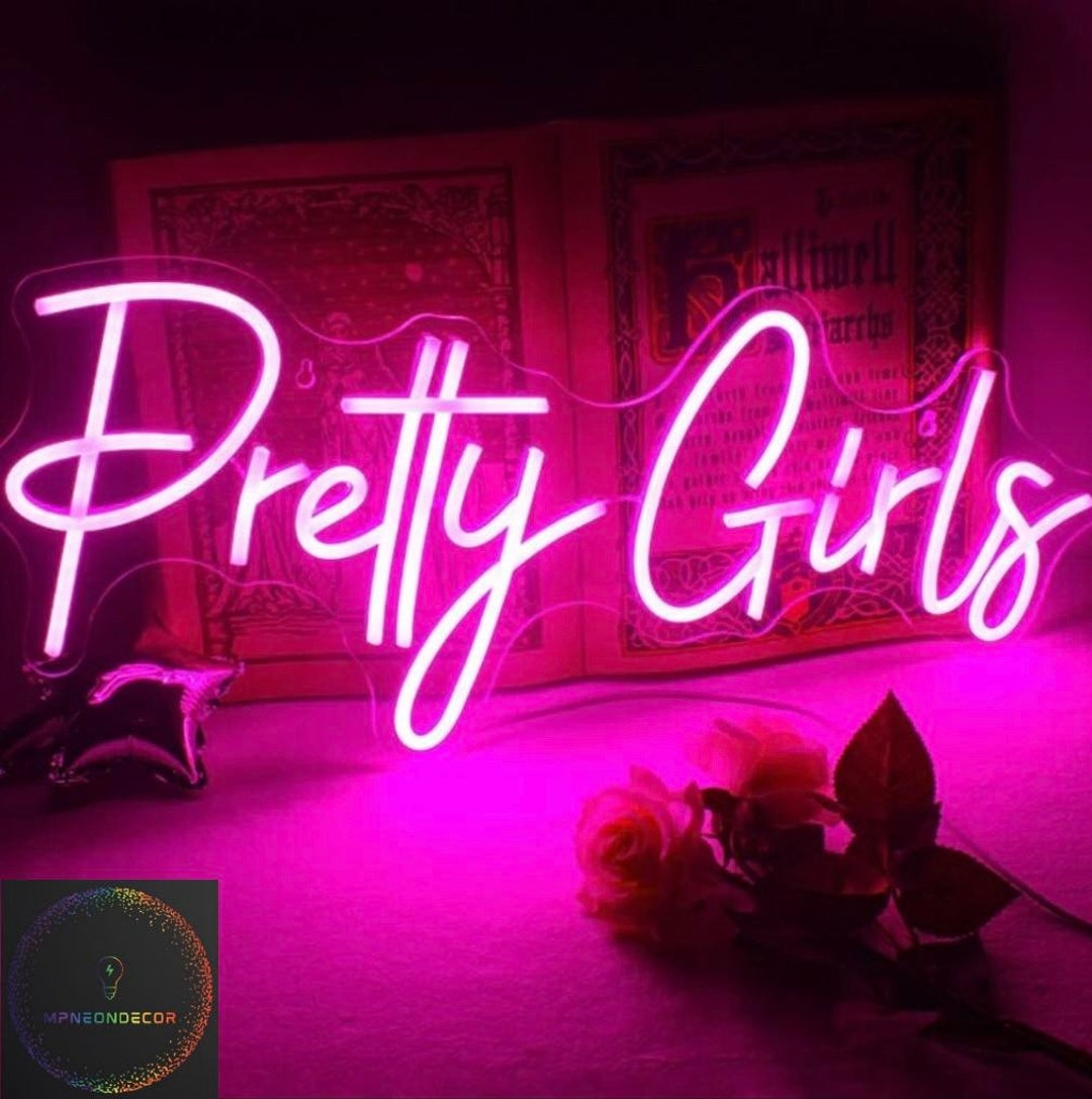 Neon Sign Written Pretty Girls Neon Luminous Wall Decoration for Living ...