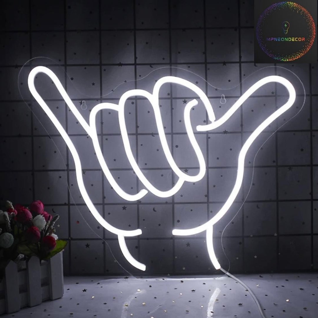 Hand Shaka Neon Light Sign Wall Decoration for Living Room Home Decor ...