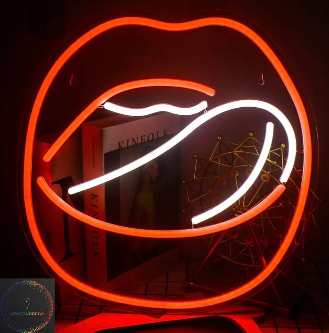 Neon Lips Tongue Sexy Neon, Luminous Sign Wall Decoration Gift Idea for ...