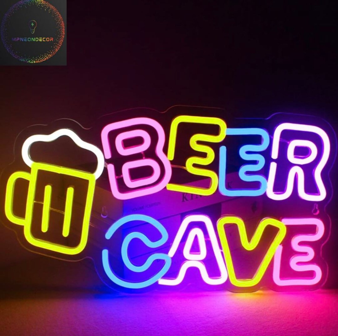 Beer Cave Neon, Bar Neon, Beer Neon Wall Decoration for Bar, Living ...