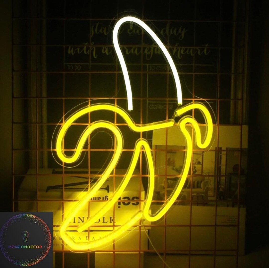 Banana Neon Light Sign, Original Gift Idea, Wall Decoration, Neon Fruit ...