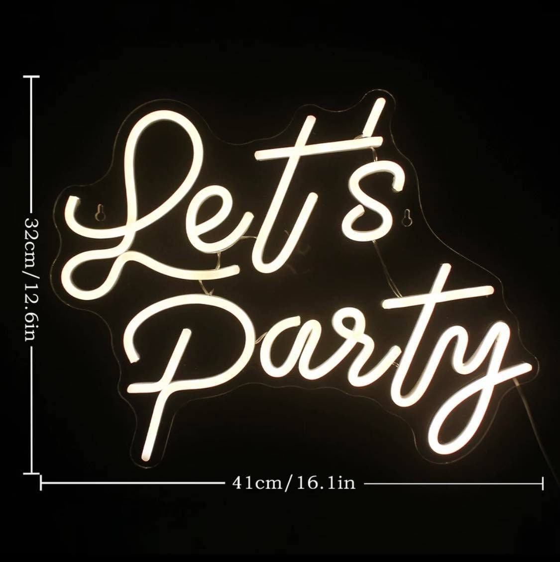 Neonreklame geschrieben Let's Party Party Dekoration Neon helle ...