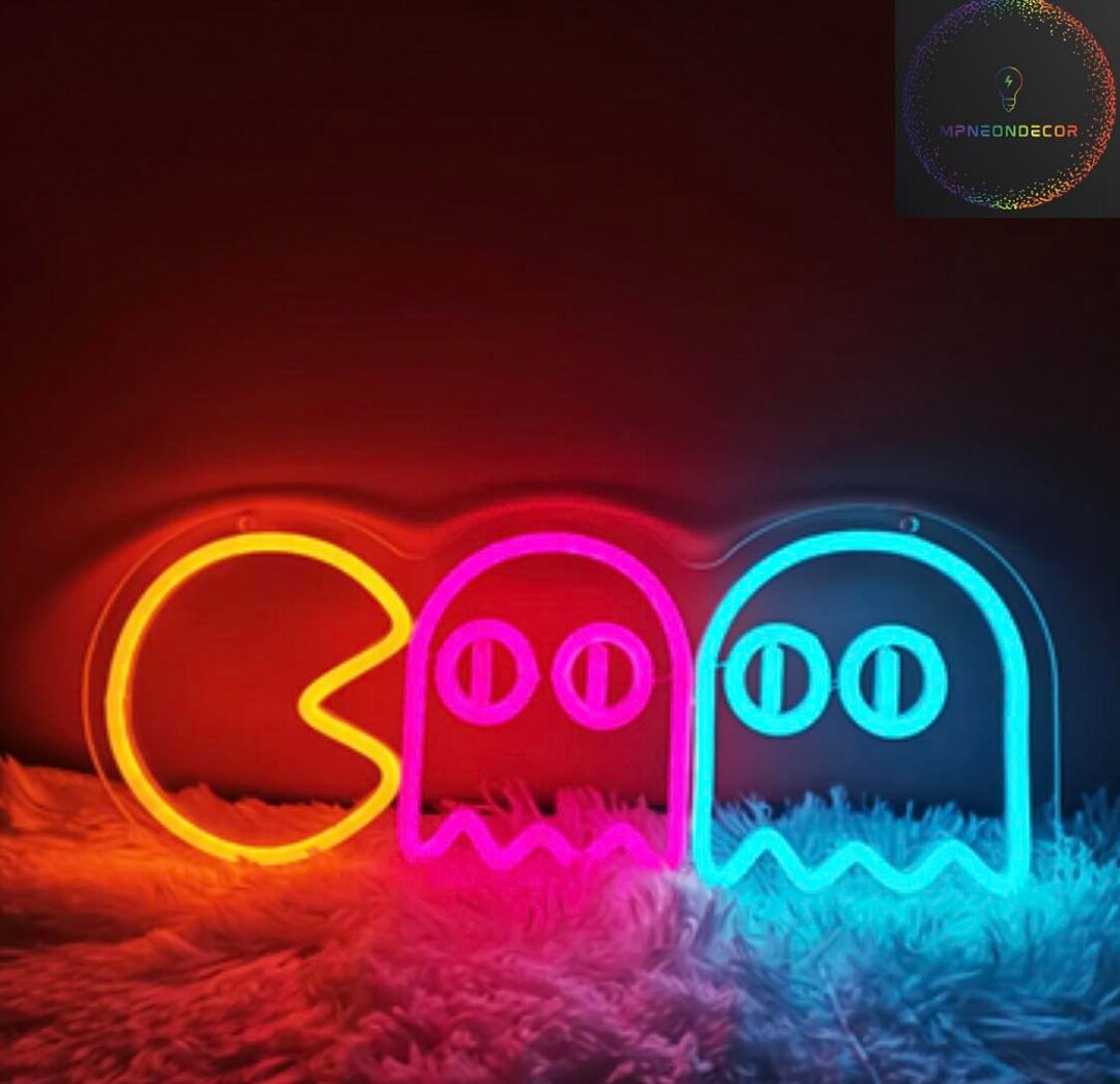 Pacman Neon Pacman Game Light Sign Wall Decoration for Living - Etsy