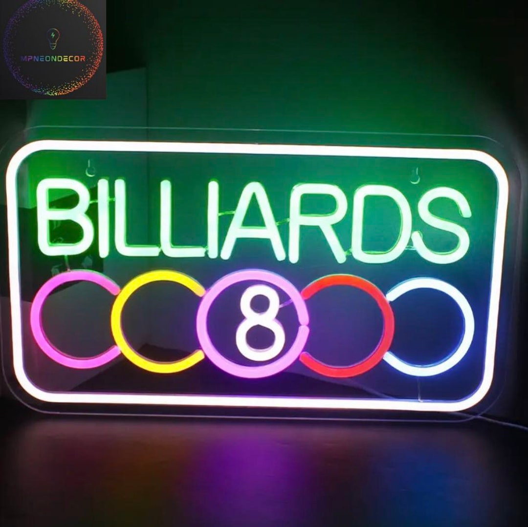 Billiards Neon Sign for Game Room Neon Billiards Wall - Etsy