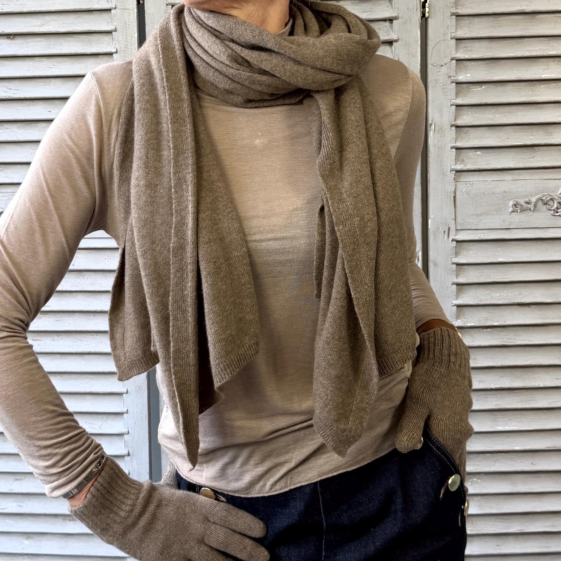 Cashmere Wool Scarf & Gloves Set | Winter Gift for Her | Soft Cozy 2 ...