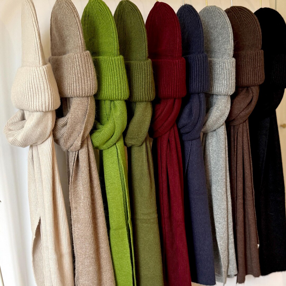 Luxury Wool Scarf & Hat Set | Christmas Gift for Her | Gift for Him ...