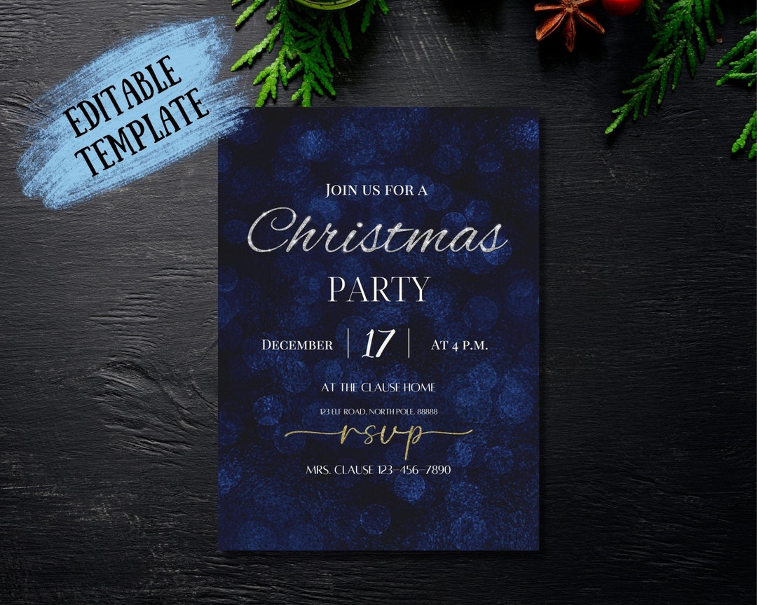 Editable Christmas Invitation Christmas Invitation Template - Etsy
