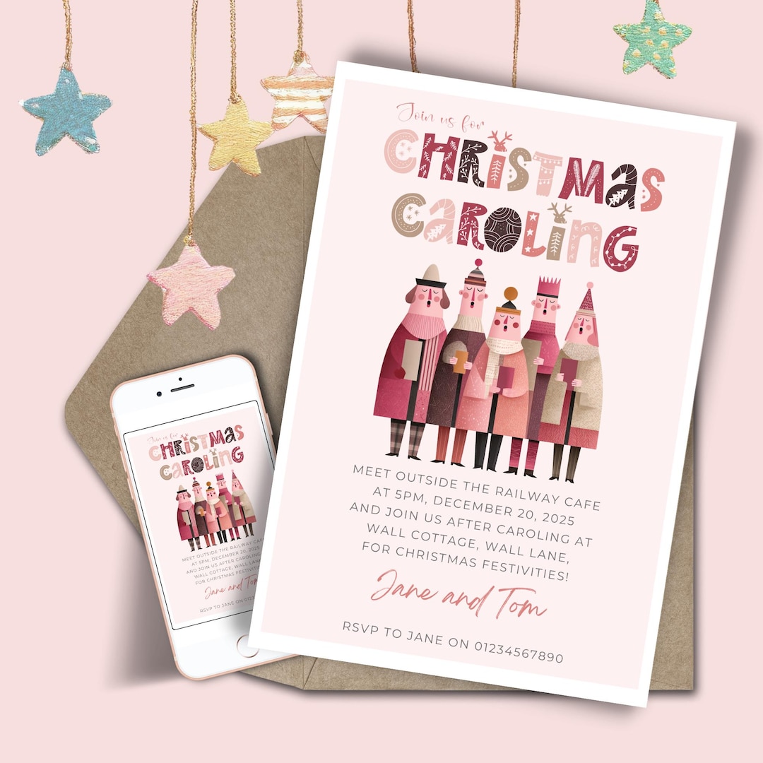 Christmas Carol Party Invite: Neighbourhood Caroling Singing Party ...