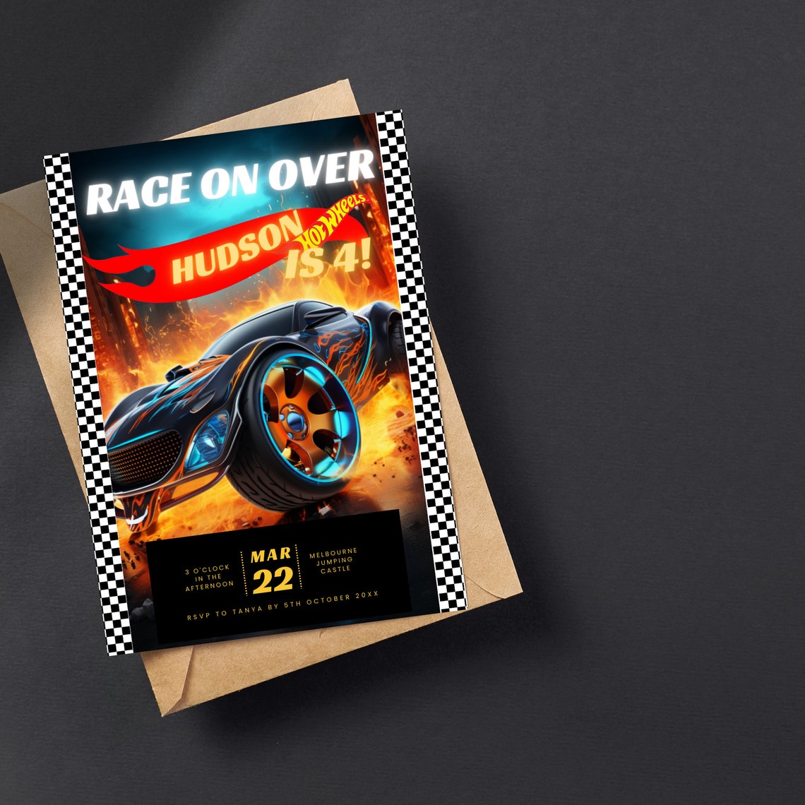 Editable Hot Cars Birthday Invitation Wheels Birthday Invite Race Cars ...