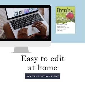 Kickball Birthday Invitation - Birthday Party Invite - Bruh It's My ...