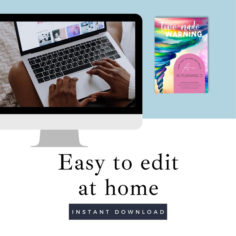 Twister Theme Party Invite Two-nado Birthday Invitation Storm Warning ...