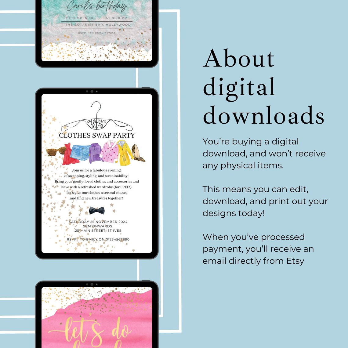 Clothing Swap Party Invitation Clothes Swapping Invite INSTANT DOWNLOAD ...