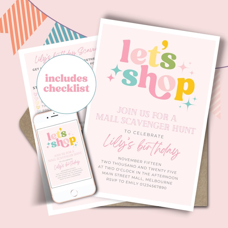 Invitation Mall Party - Etsy