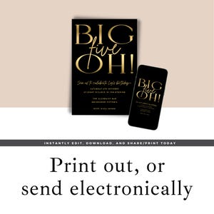 50th Birthday Invitation, Big 50, Fiftieth Party Invite, Big 5 Oh, Age ...