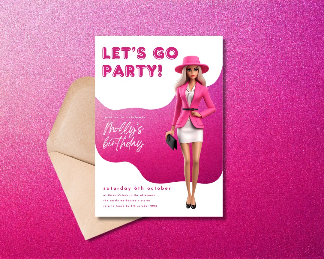 Hot Pink Birthday Party Invitation | Pink Doll Party Printable ...